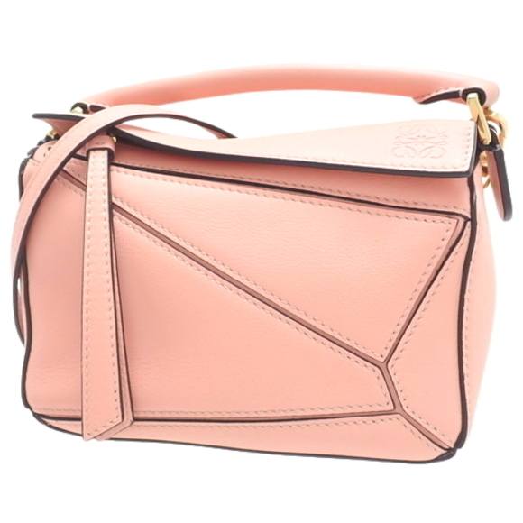 Loewe | Bags | Loewe Puzzle Bag Mini Handbag 2way Shoulder Leather Pink ...